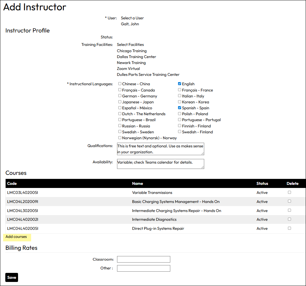 Managing Classroom Instructors - LatitudeLearning